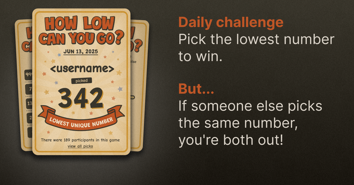 My Side Project: How Low Can You Go? - Viktor Nikolaiev's blog